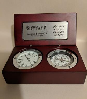 Desk Clock and Compass With Custom Engrave or Ready Engraved