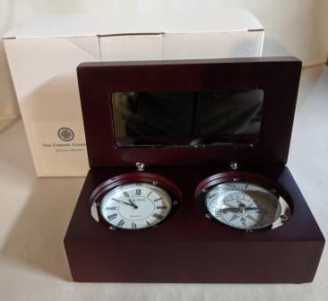 Desk Clock and Compass with Custom Engraving