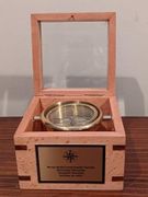Glass Top Engraved Desk Compass