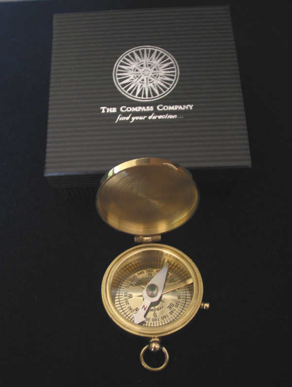 Personalized Solid Brass Medium Size Pocket Compass (with an optional ...