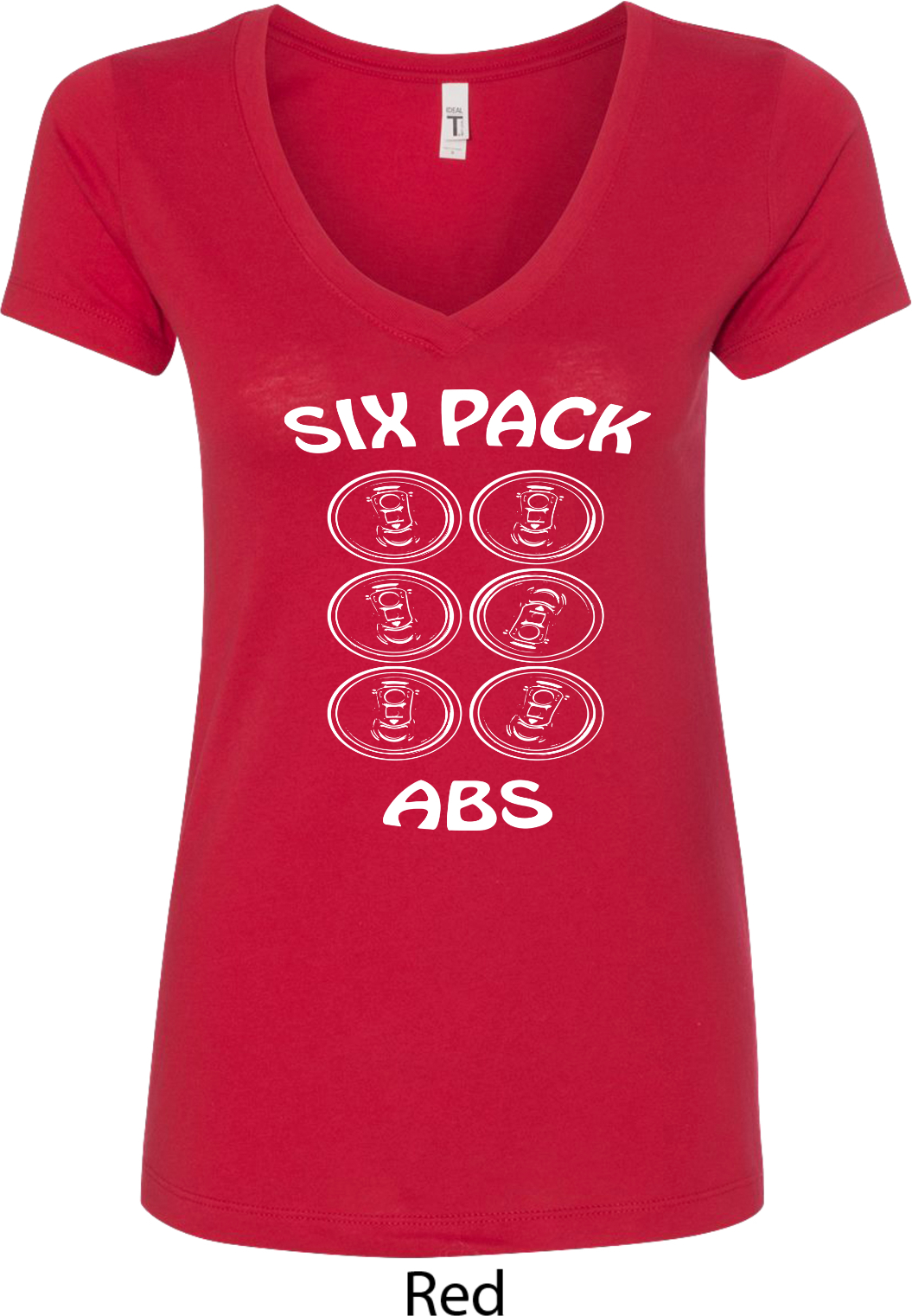 6 Pack Abs Beer Funny Ladies V-Neck Shirt - 6 Pack Abs Beer Ladies ...