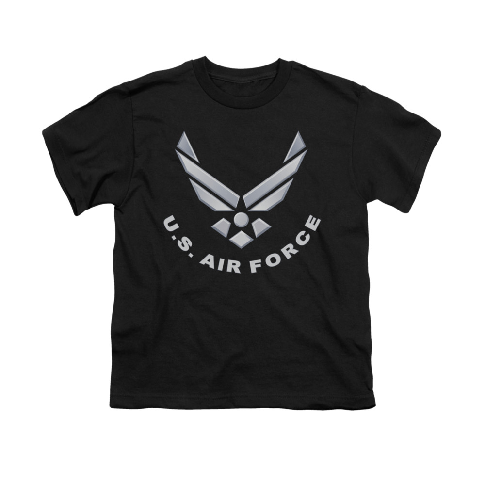 Air Force Shirt Kids Logo Black T-Shirt - Air Force Logo Shirts