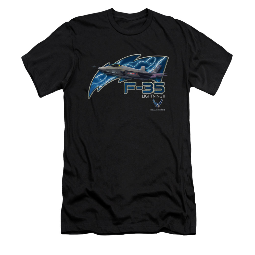 Air Force Shirt Slim Fit F35 Lightning II Black T-Shirt - Air Force F35 ...