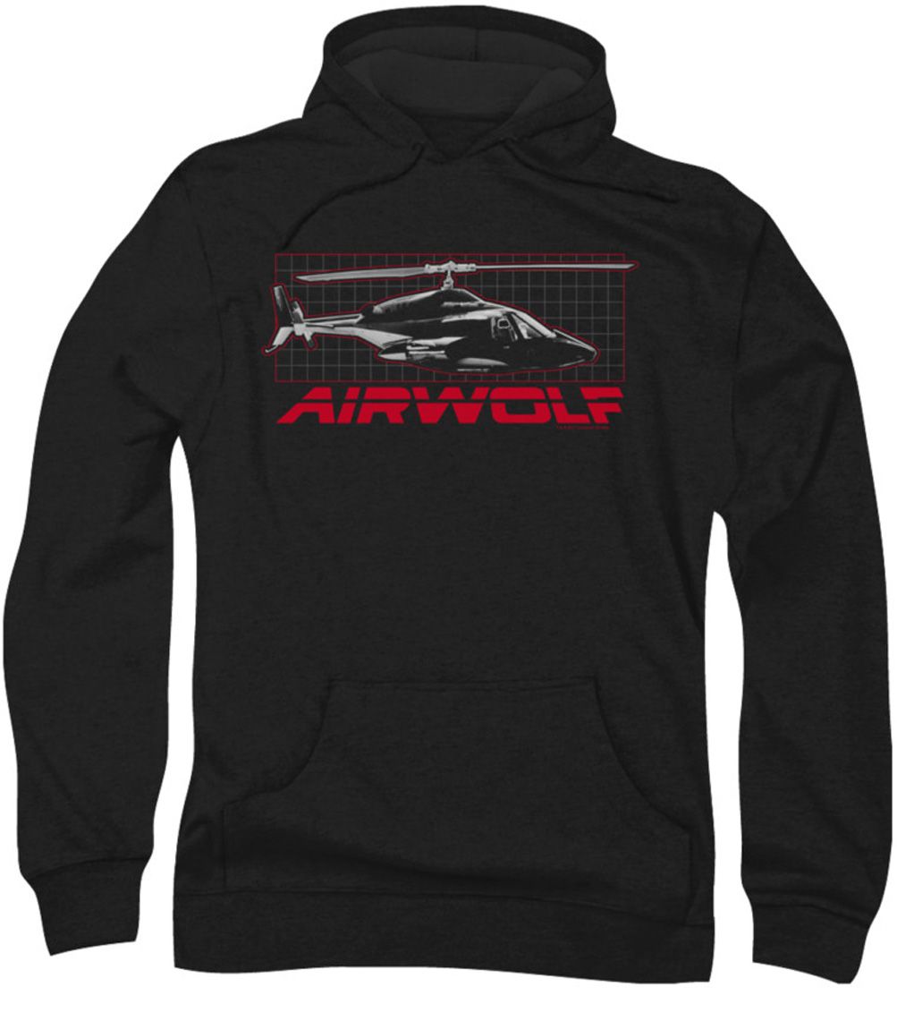 Airwolf Grid Hoodie Sweatshirt Black Adult Hoody Sweat Shirt - Airwolf ...