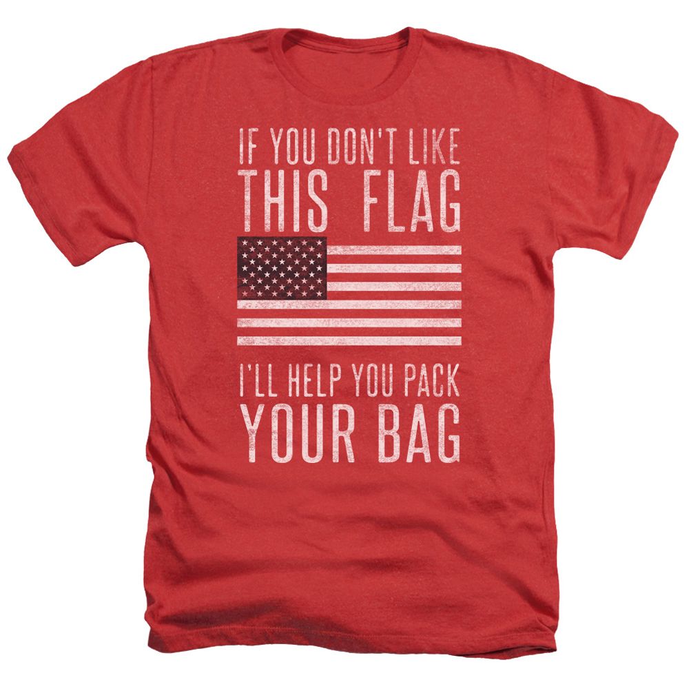 American Flag Shirt Pack Your Bag Heather Red T-Shirt - American ...