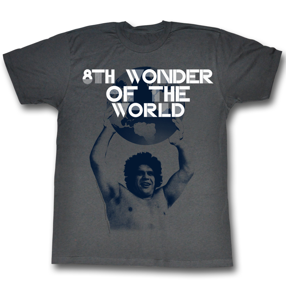 Andre The Giant Shirt 8th Wonder Charcoal T-Shirt - Andre The Giant Shirts