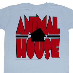 Animal House Shirt Tilted House Adult Light Blue Tee T-Shirt - Animal ...