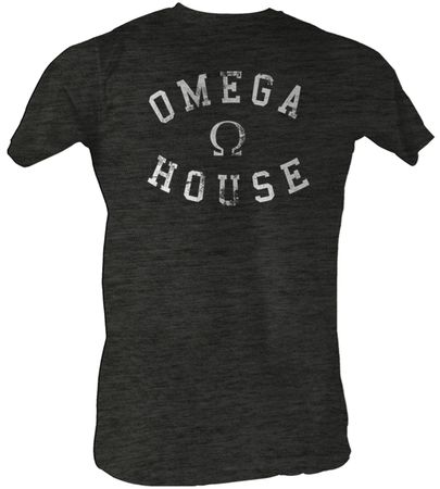 Animal House T-Shirt – Omega House Adult Charcoal Heather Tee Shirt ...