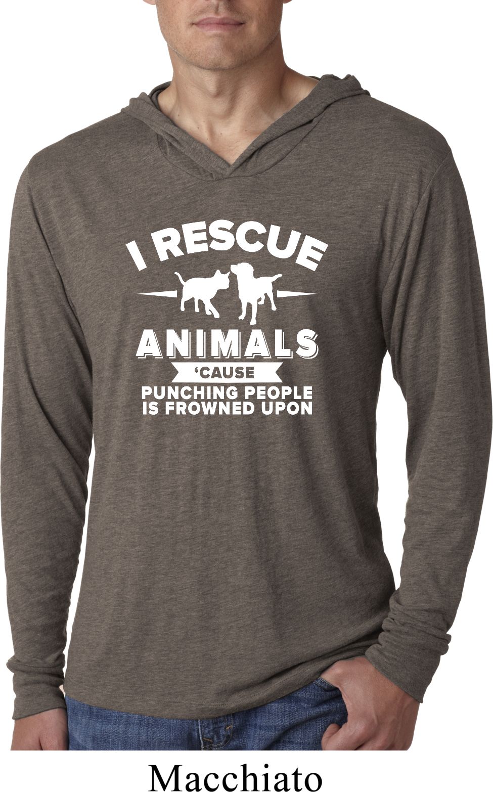 Animal Rescue Lightweight Hoodie Shirt - Animal Rescue Mens Shirts