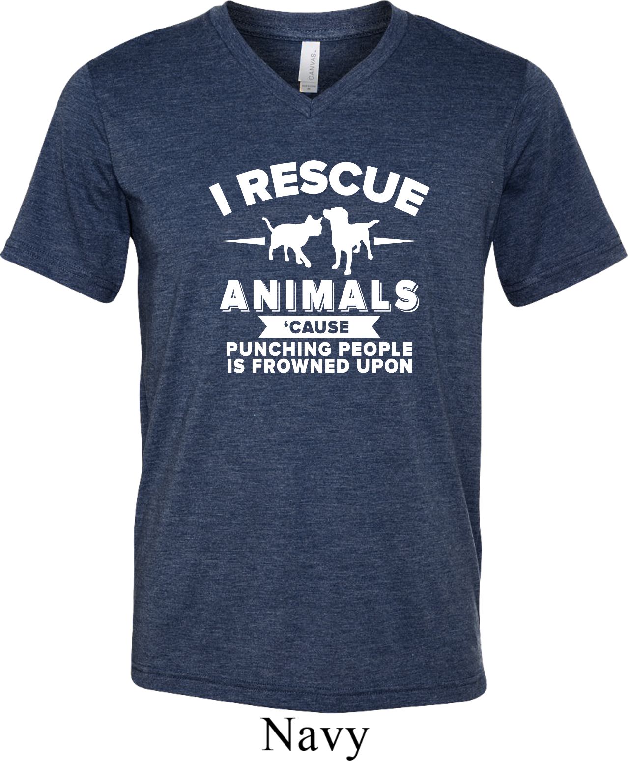 Animal Rescue Mens Tri Blend V-neck Shirt - Animal Rescue Mens Shirts