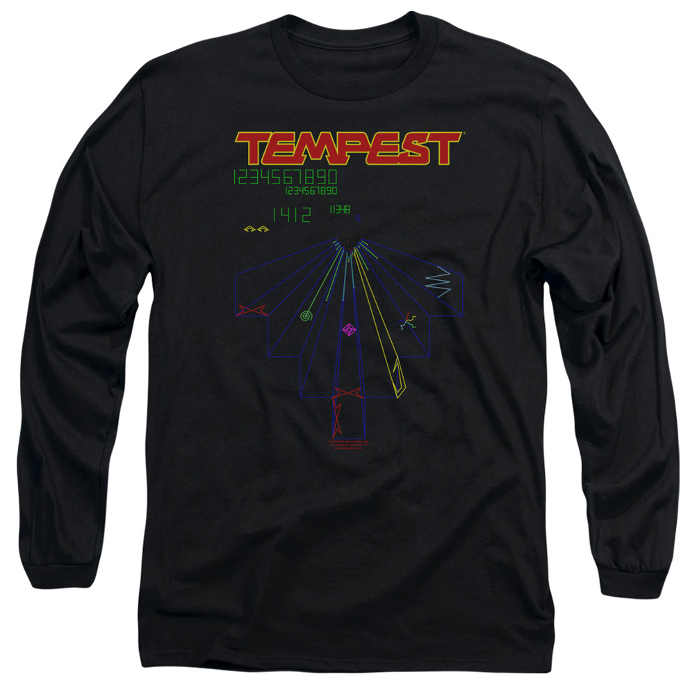Atari Long Sleeve Shirt Tempest Screen Black Tee T-Shirt - Atari ...