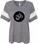 AUM Circle Ladies V-Neck Yoga Shirt - AUM Circle Ladies Yoga Shirts