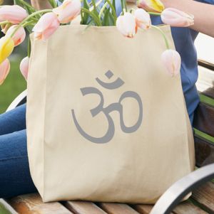 AUM Symbol 100% Organic Cotton Grocery Tote Bag - Yoga Bags