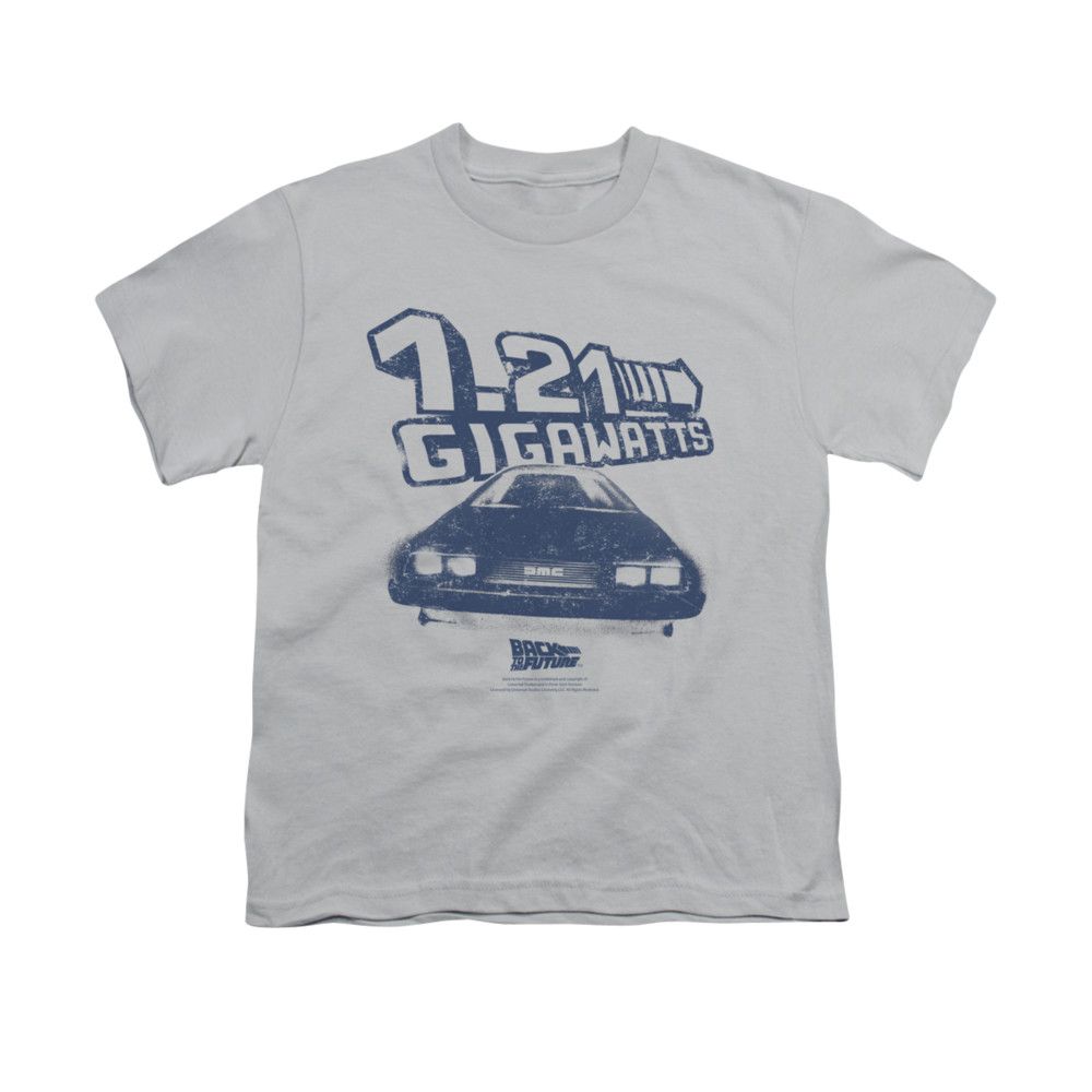 Back To The Future Shirt Kids Gigawatts Silver Youth Tee T-Shirt - Back ...