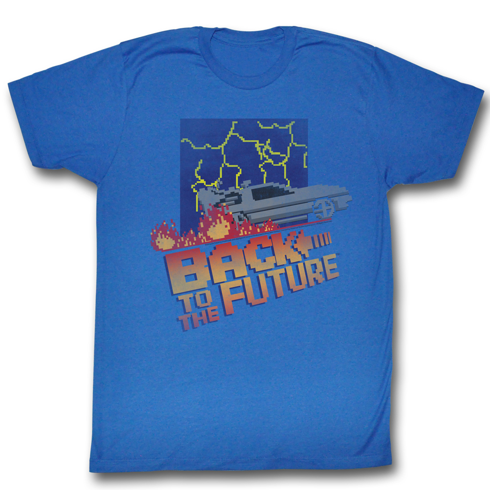 Back To The Future Shirt Pixel Royal Blue T-Shirt - Back To The Future ...