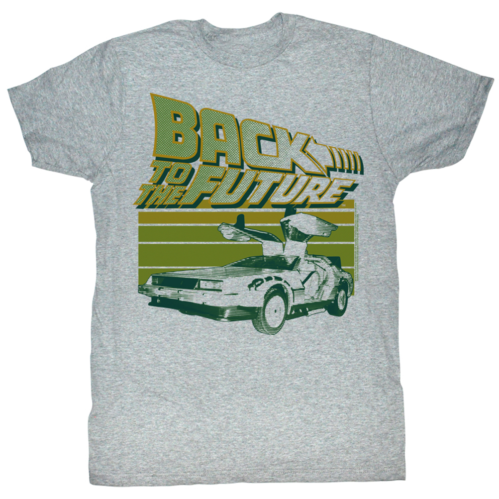 Back To The Future T-Shirt Open Delorean Car Adult Grey Shirt Tee ...