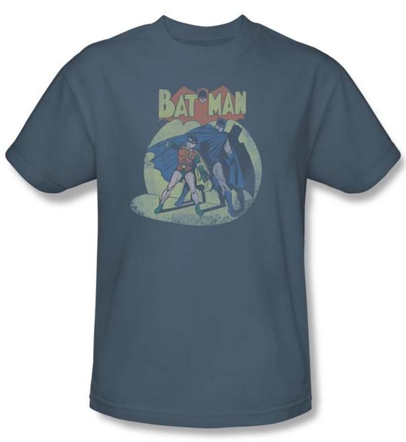 Batman And Robin T-shirt - In The Spotlight DC Comics Adult Slate ...