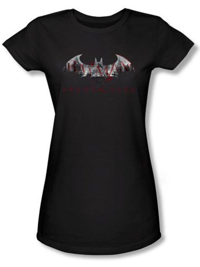 Batman Juniors T-Shirt - Arkham City Bat Fill Black Tee - Batman ...