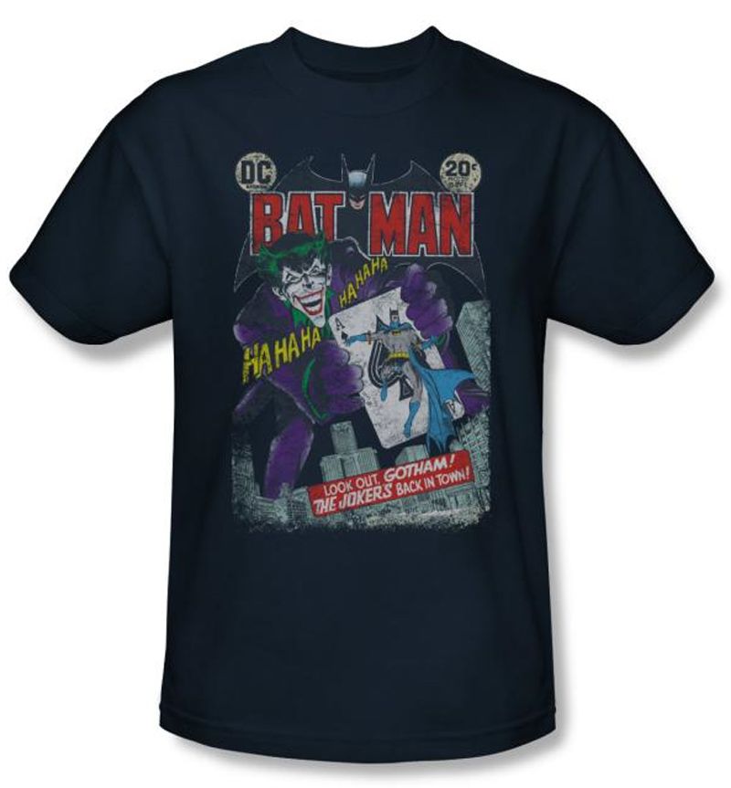Batman T-Shirt - #251 Distressed Adult Black Tee - Batman T-shirts