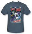 Batman T-Shirt - #251 Distressed Adult Slate Blue Tee - Batman T-shirts