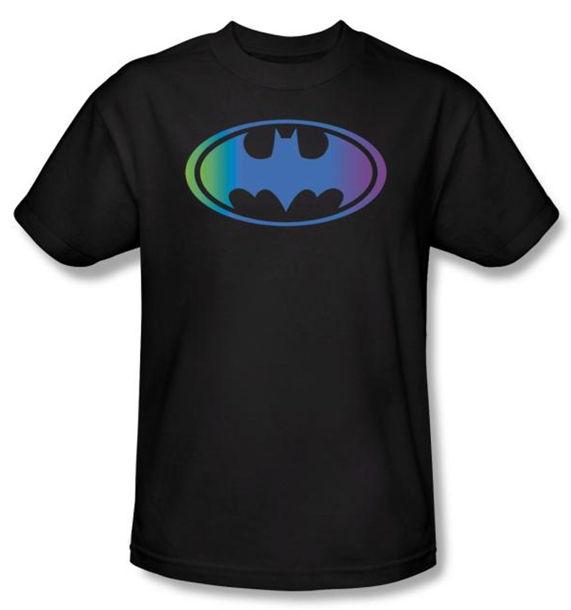 Batman T-Shirt - Gradient Bat Logo Adult Black Tee - Batman T-shirts