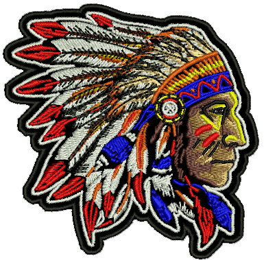 Big Chief Native American Indian Iron On Applique Patch - Iron-On Patches
