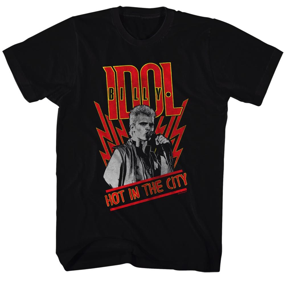 Billy Idol Shirt Hot In The City Black Tee T-Shirt - Billy Idol Shirts