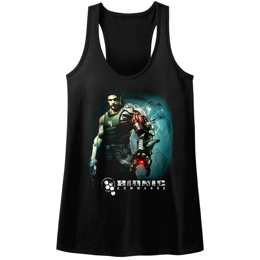 Bionic Commando Juniors Tank Top Steam Arm Black Racerback - Bionic ...