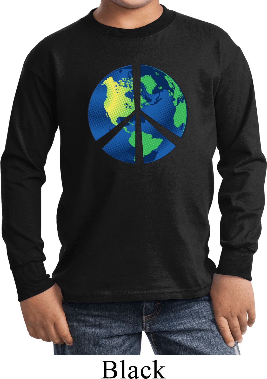 Blue Earth Peace Kids Long Sleeve Shirt - Blue Earth Peace Kids Shirts