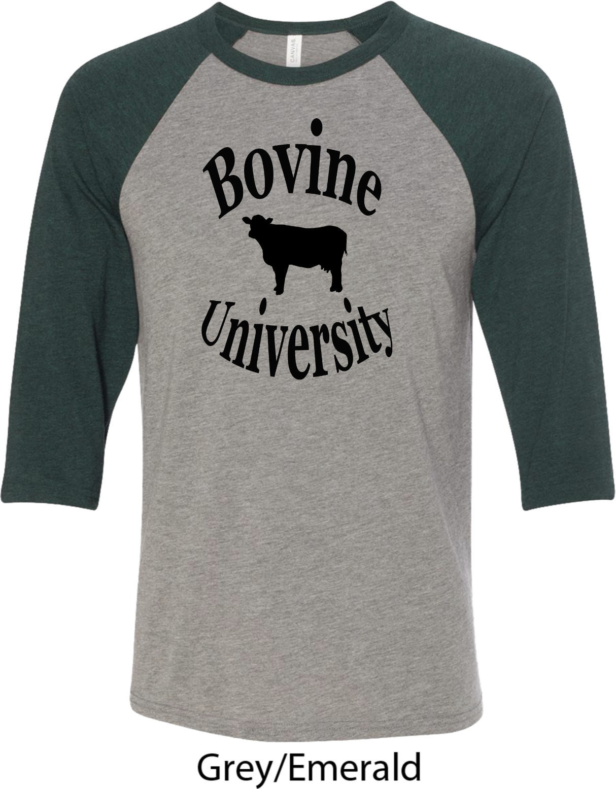 Bovine University Mens Raglan Shirt - Bovine University Mens Funny Shirts