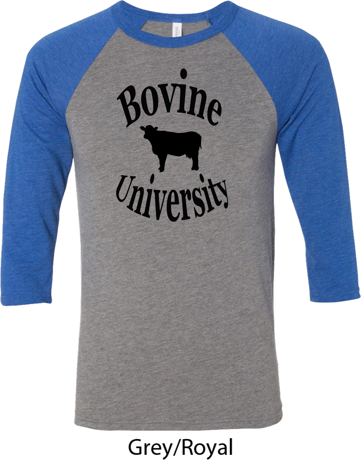Bovine University Mens Raglan Shirt - Bovine University Mens Funny Shirts