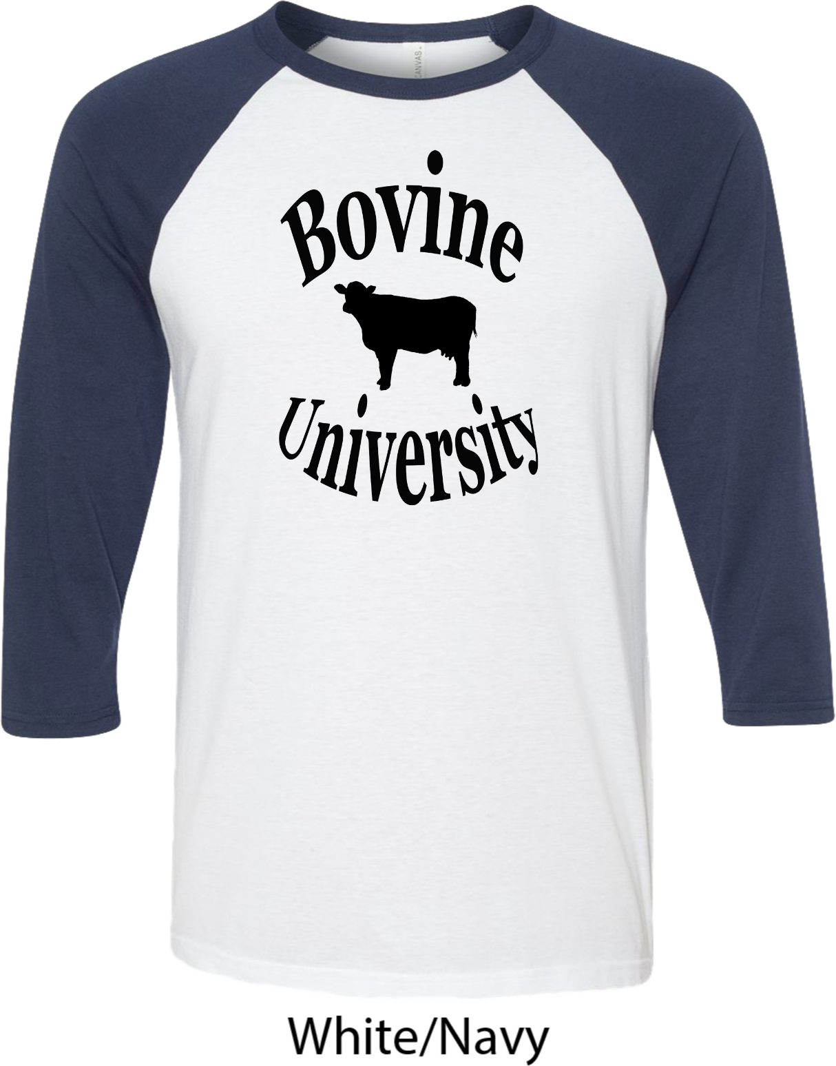 Bovine University Mens Raglan Shirt - Bovine University Mens Funny Shirts