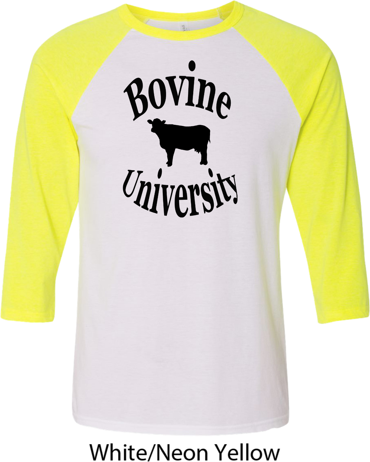 Bovine University Mens Raglan Shirt - Bovine University Mens Funny Shirts