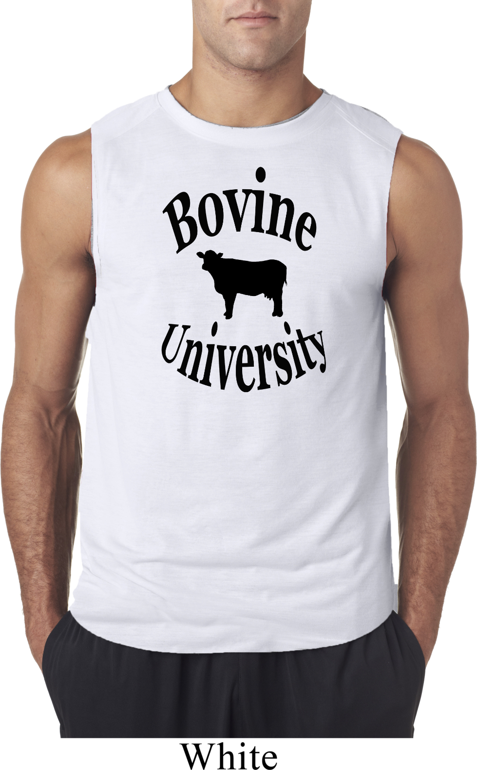 Bovine University Mens Sleeveless Shirt - Bovine University Mens Funny ...