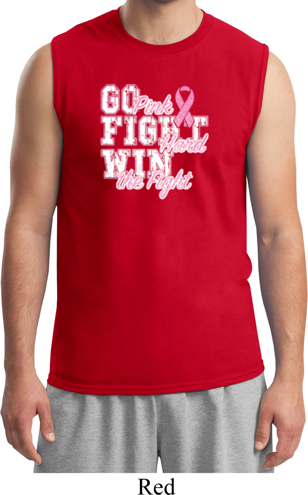 Breast Cancer Awareness Go Fight Win Mens Muscle Shirt - Go Fight Win ...