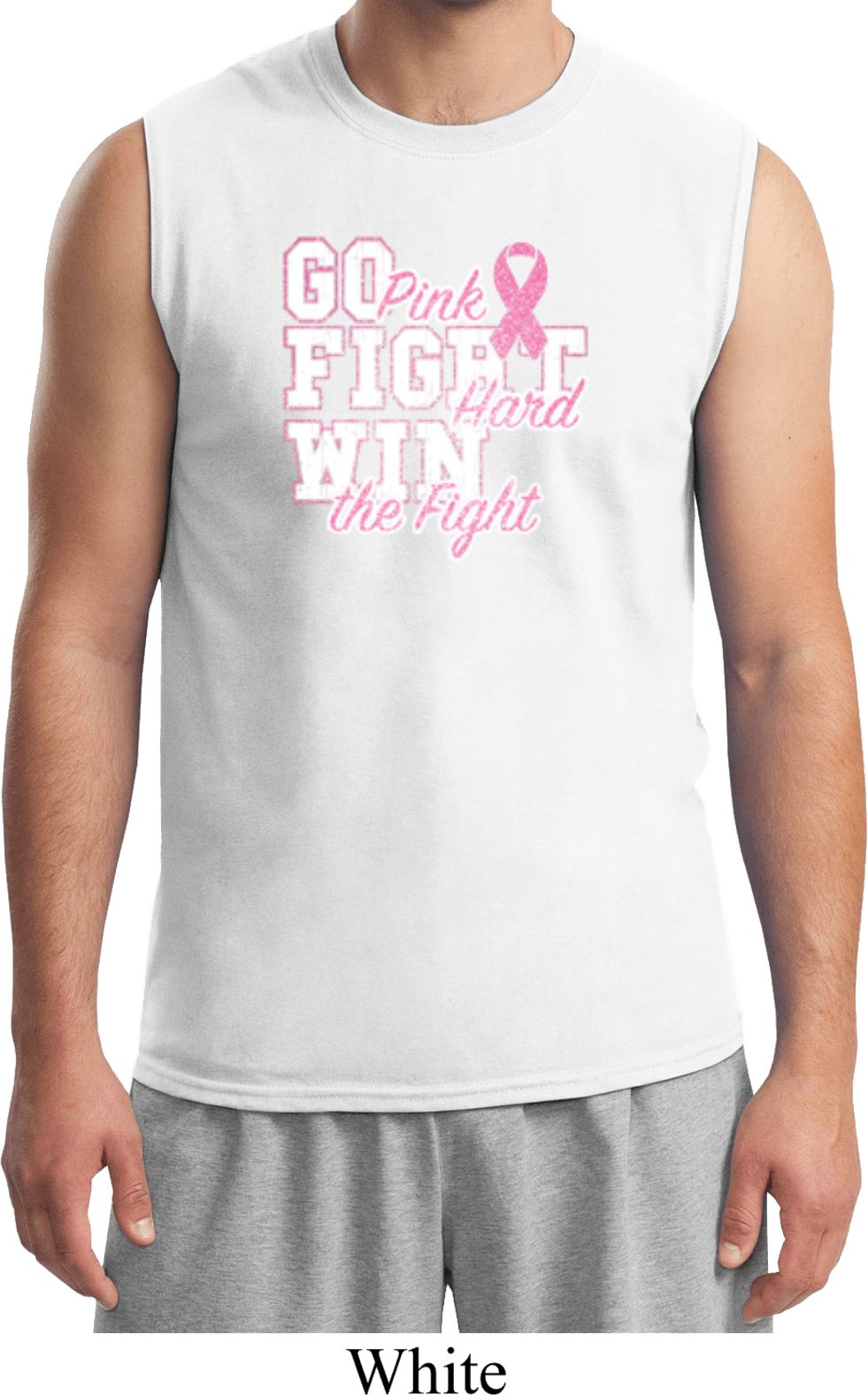 Breast Cancer Awareness Go Fight Win Mens Muscle Shirt - Go Fight Win ...