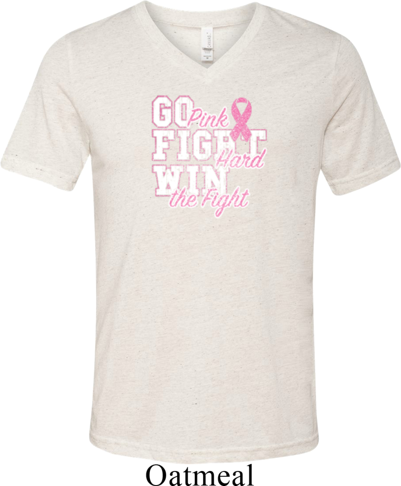 Breast Cancer Awareness Go Fight Win Mens Tri Blend V-neck Shirt - Go ...