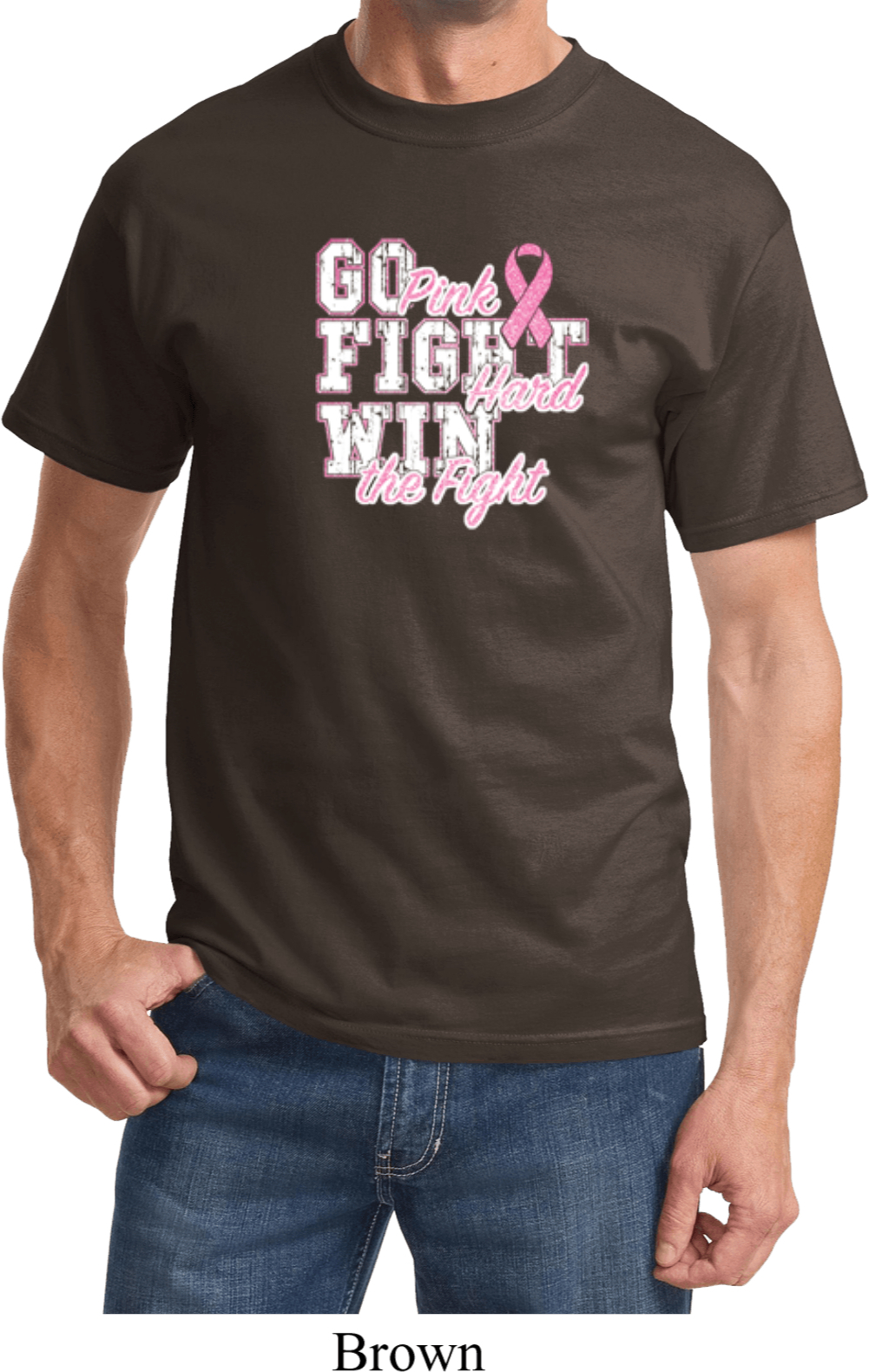 Breast Cancer Awareness Go Fight Win Shirt - Go Fight Win Mens Breast ...