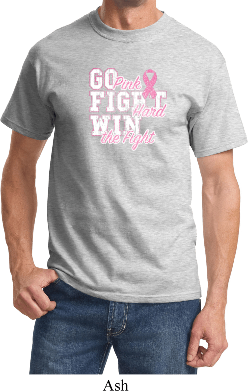 Breast Cancer Awareness Go Fight Win Shirt - Go Fight Win Mens Breast ...