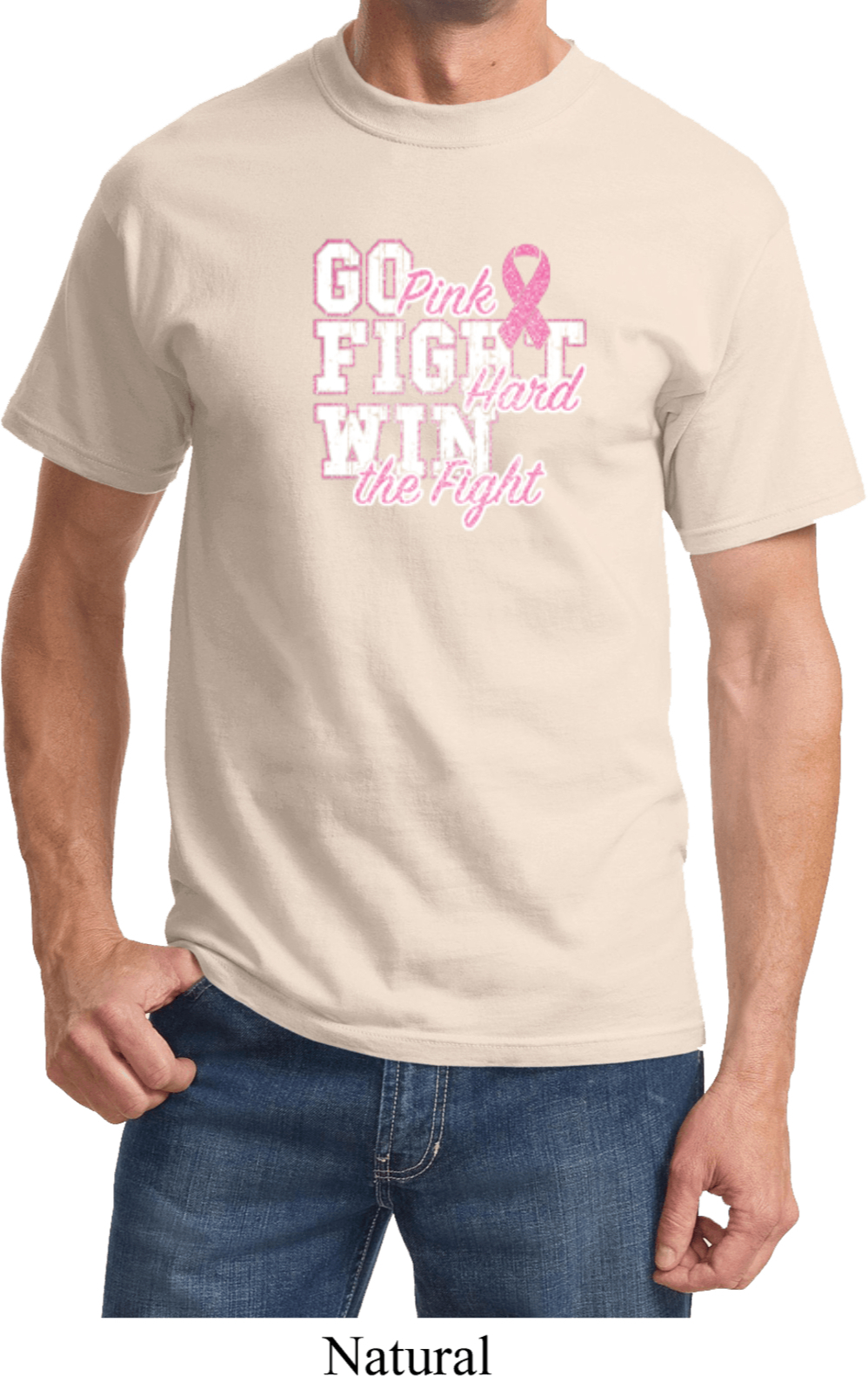 Breast Cancer Awareness Go Fight Win Shirt - Go Fight Win Mens Breast ...