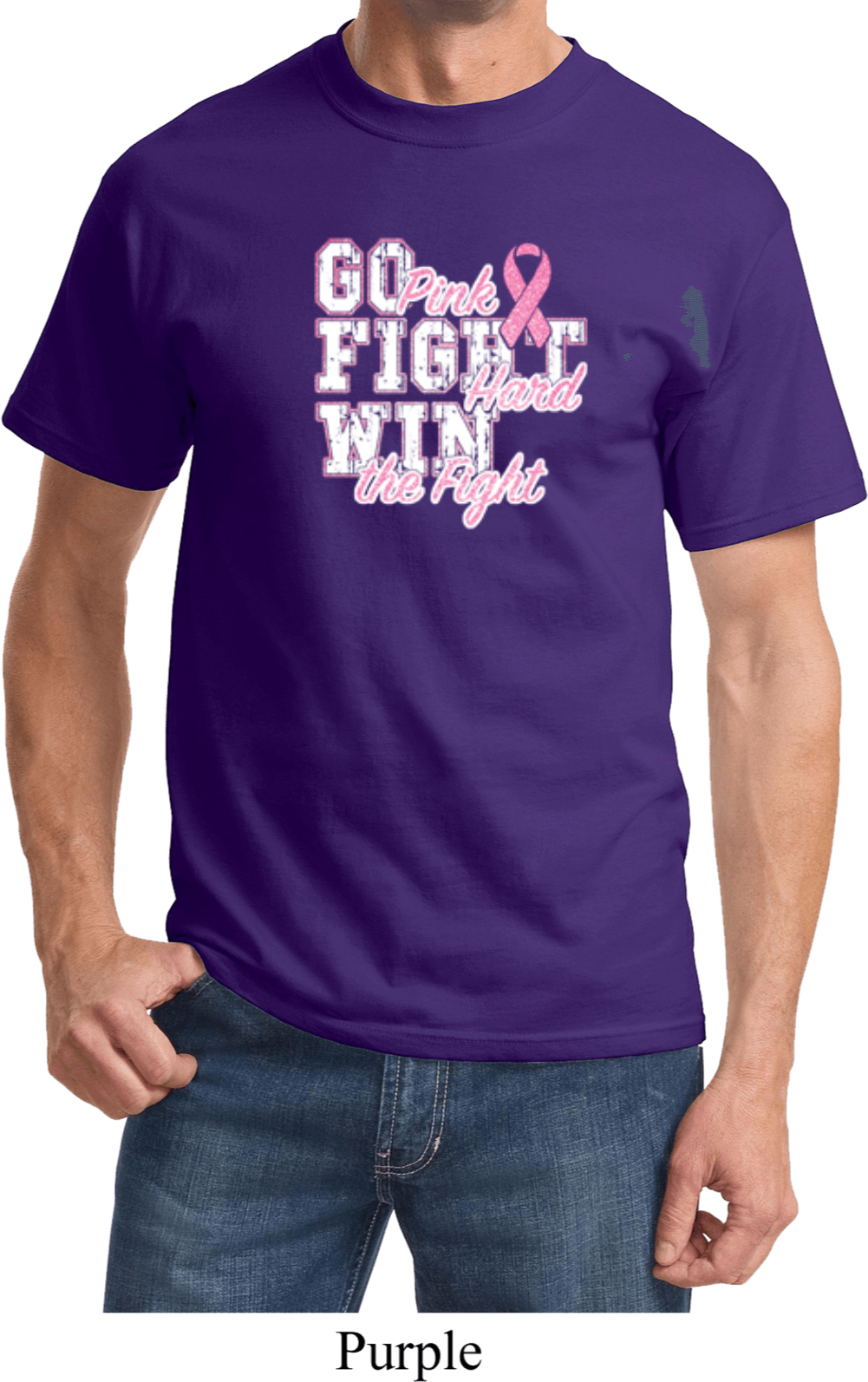 Breast Cancer Awareness Go Fight Win Shirt - Go Fight Win Mens Breast ...