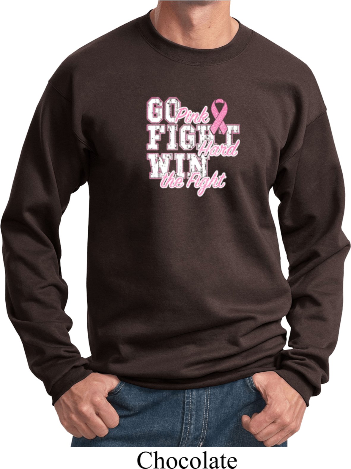 Breast Cancer Awareness Go Fight Win Sweatshirt - Go Fight Win Mens ...