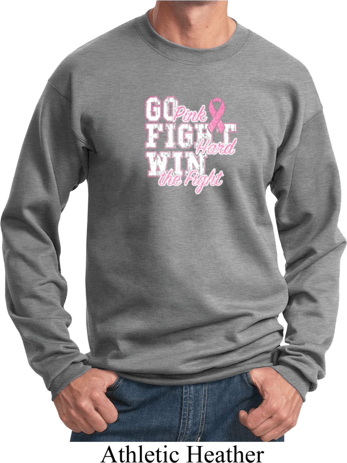 Breast Cancer Awareness Go Fight Win Sweatshirt - Go Fight Win Mens ...