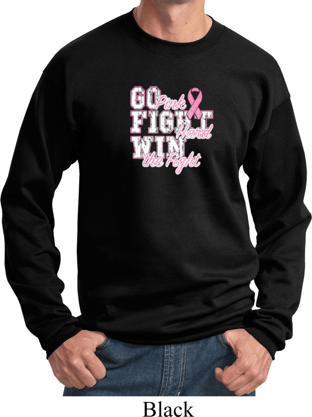 Breast Cancer Awareness Go Fight Win Sweatshirt - Go Fight Win Mens ...