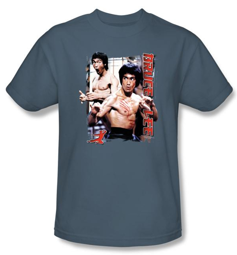 Bruce Lee T-shirt Adult Enter Slate Blue - Bruce Lee T-shirts