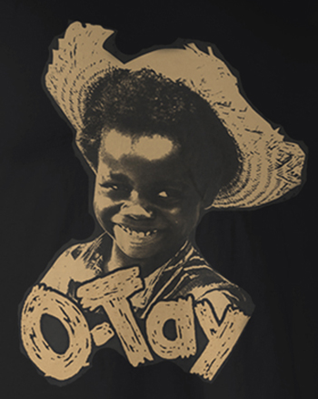 Buckwheat T-shirt Little Rascals Otay Straw Hat Adult Black Tee Shirt ...