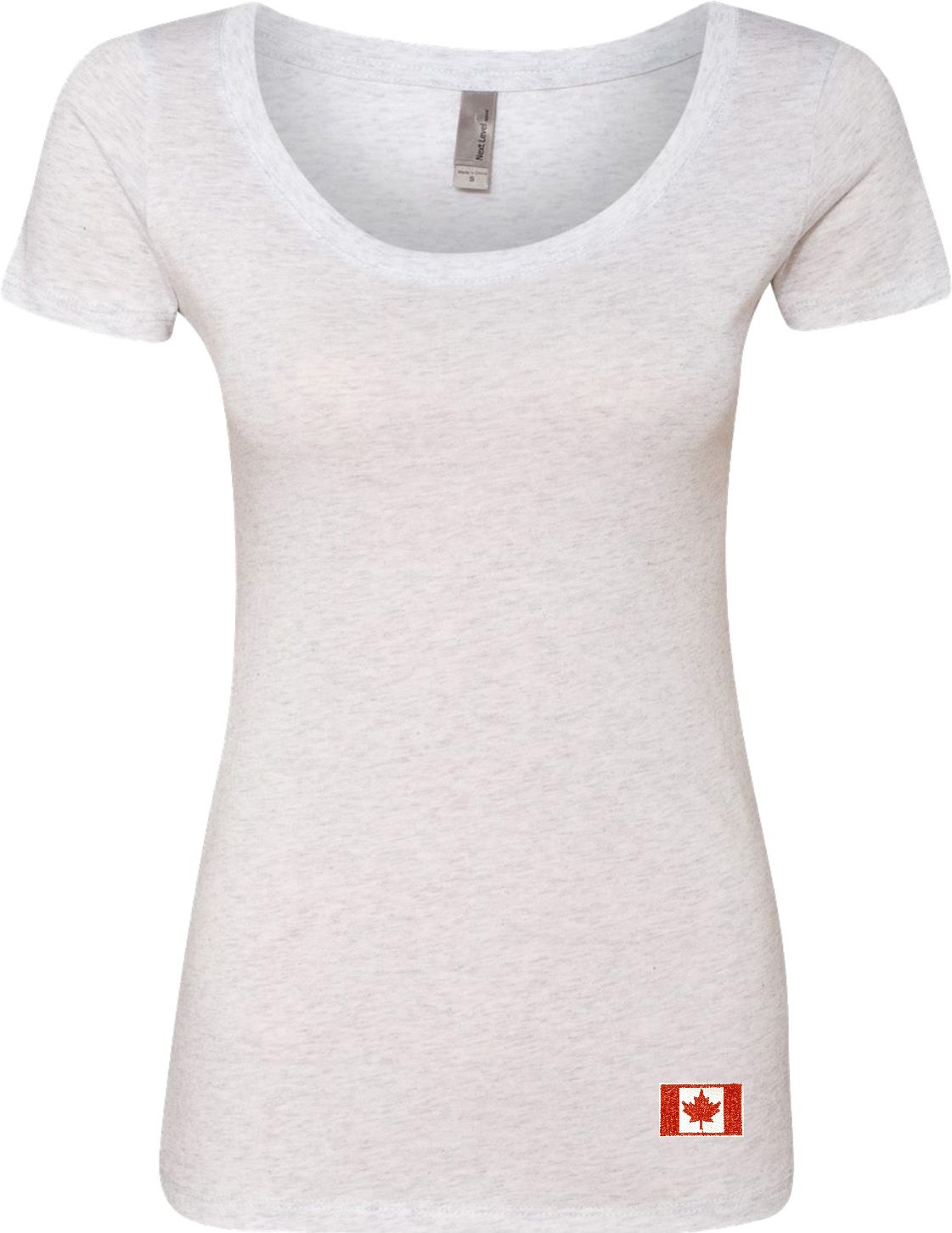 Canada Flag Patch Bottom Print Ladies Scoop Neck - Canada Flag Patch ...