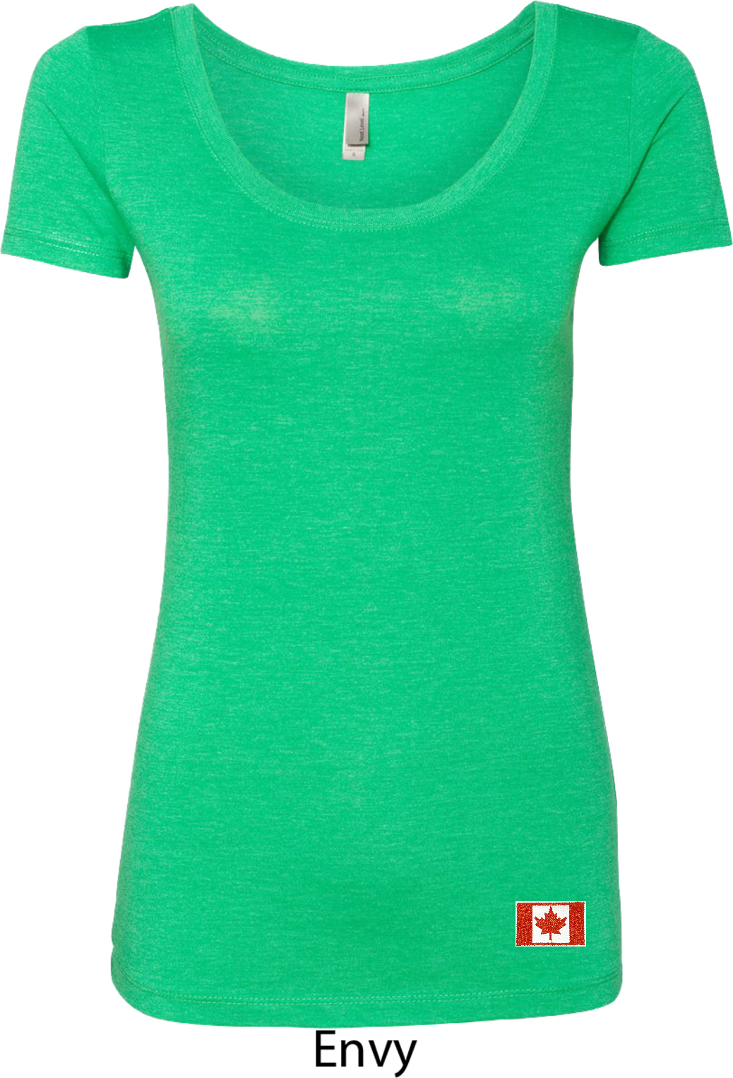 Canada Flag Patch Bottom Print Ladies Scoop Neck - Canada Flag Patch ...