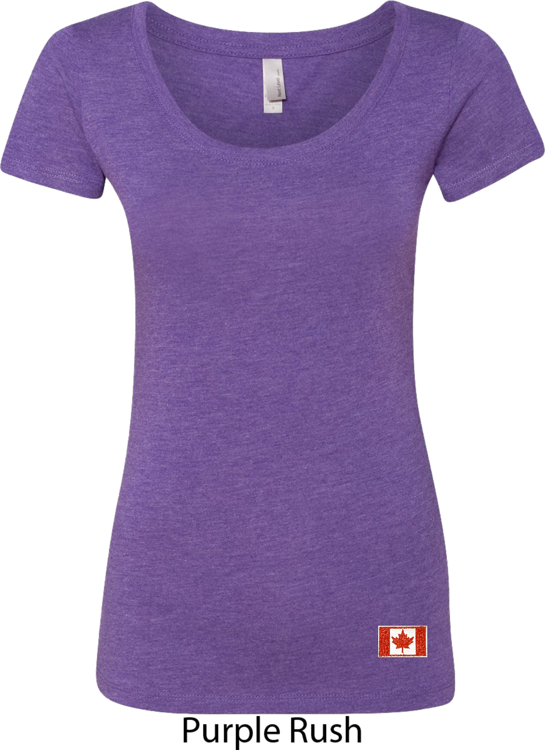 Canada Flag Patch Bottom Print Ladies Scoop Neck - Canada Flag Patch ...