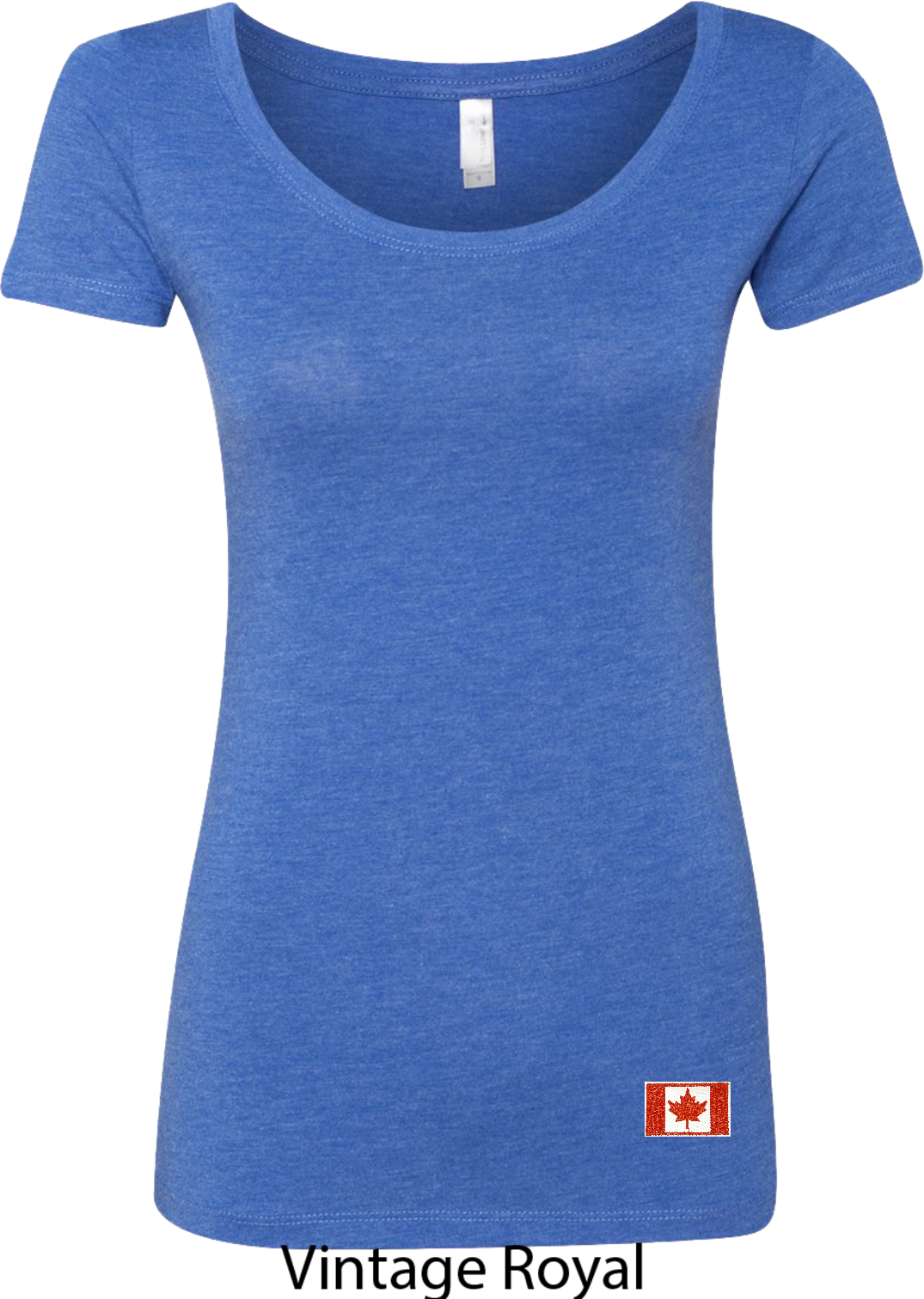 Canada Flag Patch Bottom Print Ladies Scoop Neck - Canada Flag Patch ...